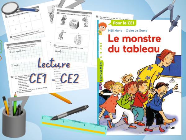 Lecture CE1-CE2 ♦ Le monstre du tableau ~ Cartable d'une maitresse
