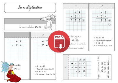 LAM ♦ La multiplication avec retenue - CE2 ~ Cartable d'une maitresse