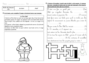 Lecture CE1 ♦ Fiche sur le thème de Noël ~ Cartable d'une maitresse