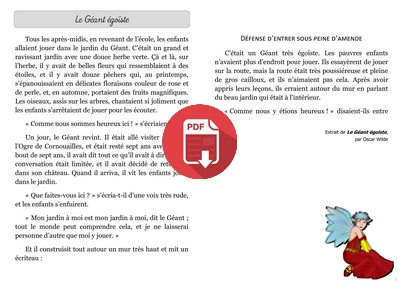 Le Géant égoïste - extrait ~ Cartable d'une maitresse