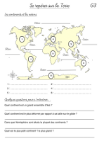 Géographie CE2 ♦ Océans et continents ~ Cartable d'une maitresse