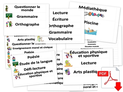 Affichage Programme de la journée ~ Cartable d'une maitresse
