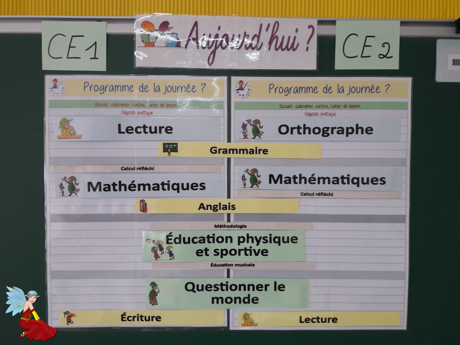 Affichage Programme de la journée ~ Cartable d'une maitresse