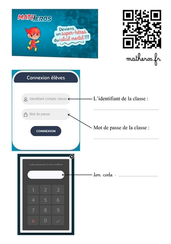 Récapitulatifs des identifiants pour l'élève ~ Cartable d'une maitresse