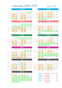 Calendrier scolaire 2012-2013 - zone B ♦ Le découpage en semaines ...